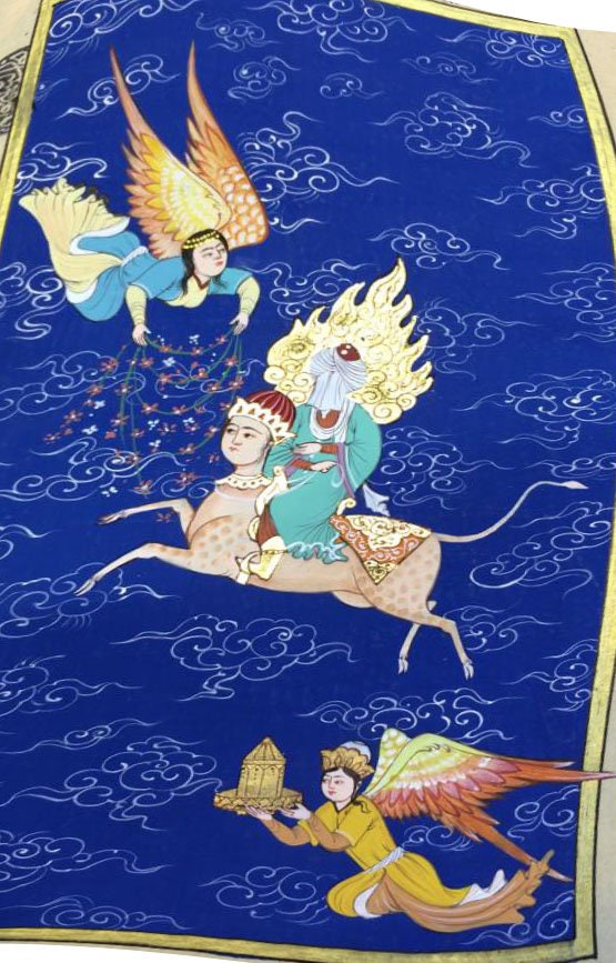 Prophet Muhammad SAW, Mi'raj Ascension of the nabi, Illuminated ...